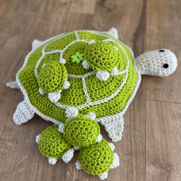 Turtle Memory Game Beginner Crochet Patter - Turtle With Shell Pattern ...