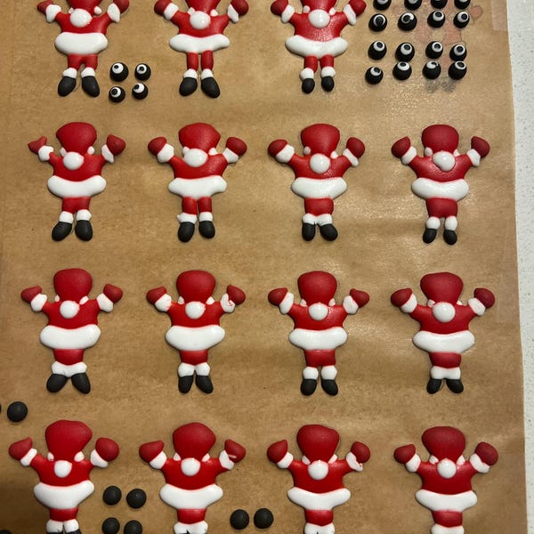 Santa Face Plant Royal Icing Transfer Sheets: Christmas Cookie ...