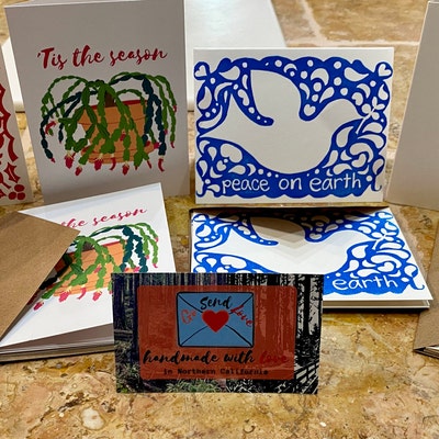 California Poppy Flower Note Card, Botanical Wildflower Stationery ...