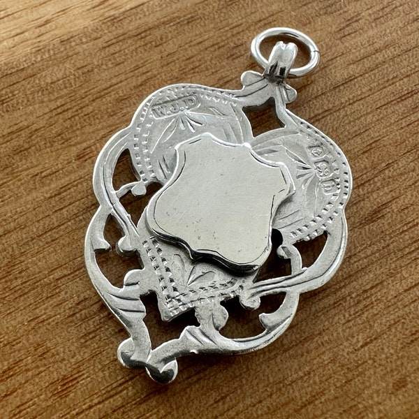 Antique Sterling Silver Watch Fob Medal by Herbert Bushell 1913 - Etsy
