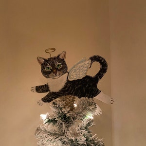 Custom Cat Tree Topper, Cat Memorial Gift, Cat Angel, Christmas Tree ...