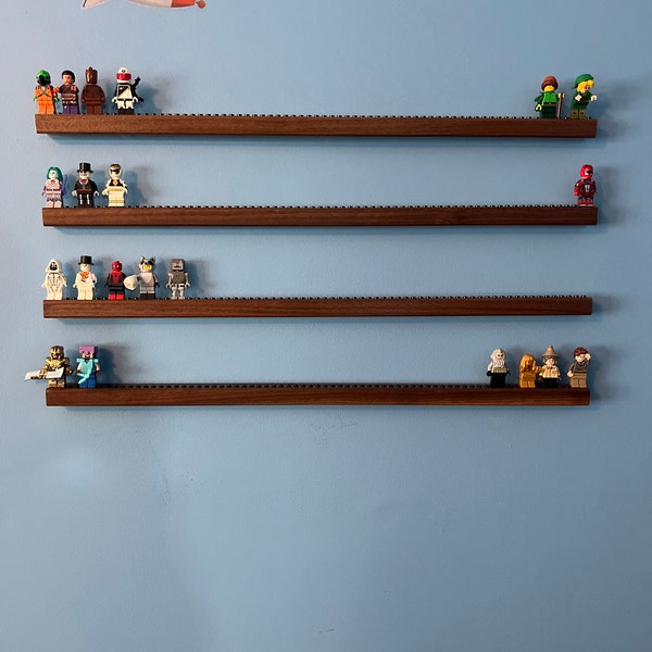 Floating Hardwood Minifigure Display Shelf – Variety of Plate Colors ...