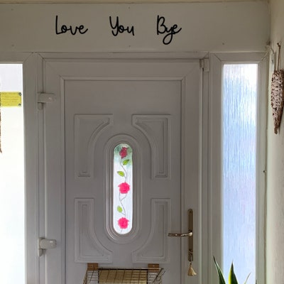 Love You Bye Wooden Script Sign Entryway Hallway Sign Letters Painted ...