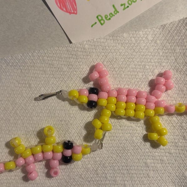 Beaded Lizard /gecko Keychain Pony Bead 90s Baby Y2K Nostalgia ...
