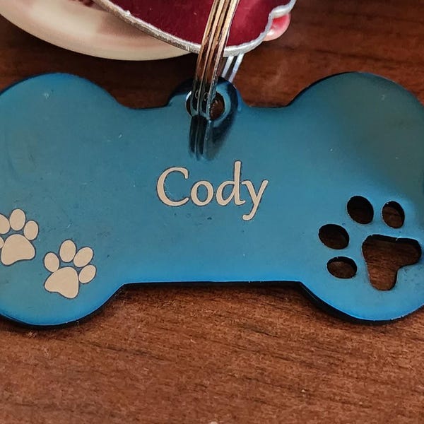 Cute Dog Tag Personalized for Dog, Custom Bone Dog Tags, Dog Name Tags ...