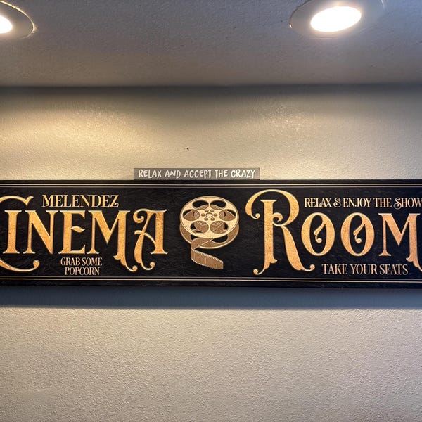 Theater Room Sign, Movie Room Sign, Cinema Room Sign, Movie Room Decor ...
