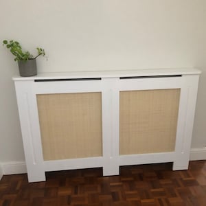 Small White Rattan Radiator Cover - Etsy UK