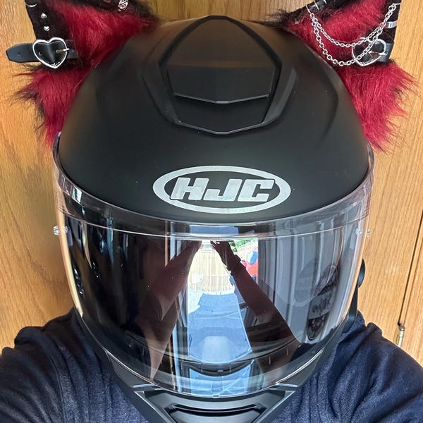 Two-tone Fox Ear Helmet Accessories Motorcycle Ski Bike Helmet ...