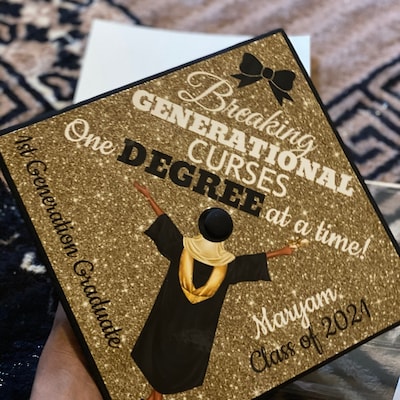 Graduation Cap Topper Label/ Breaking Generational Curses/1st ...