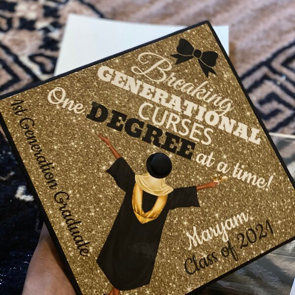 Graduation Cap Topper Label/ Breaking Generational Curses/1st ...