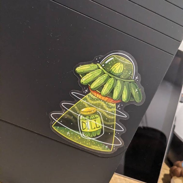 Pickle UFO Sticker - Transparent Sticker - Vinyl - Die Cut - Waterproof ...