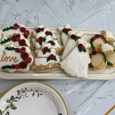 Wedding Cookies RUSTIC Wedding Cookies Bridal Shower Favors Wedding ...