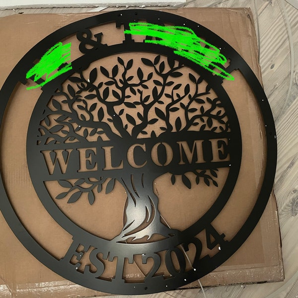 Custom Welcome Family Tree of Life Name Sign - Personalized Metal Wall ...