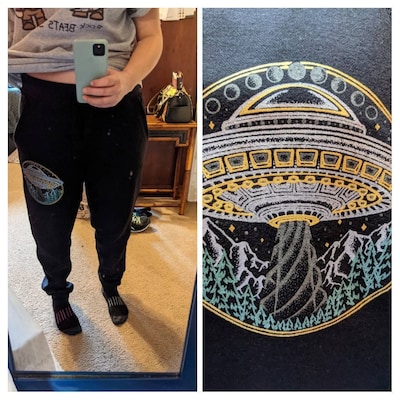 Glow in the Dark Alien UFO Joggers Flying Saucer Joggers Unisex Joggers ...