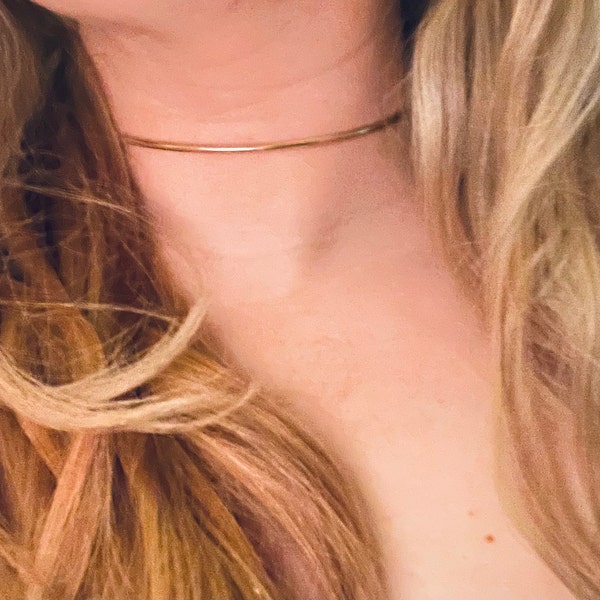 Gold Neck Cuff, Neck Collar, Open Neck Choker, Gold Metal Choker ...