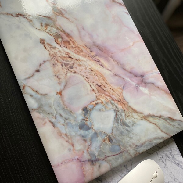 Light Pink Natural Marble Texture Laptop Skin, MacBook Skin, Computer ...
