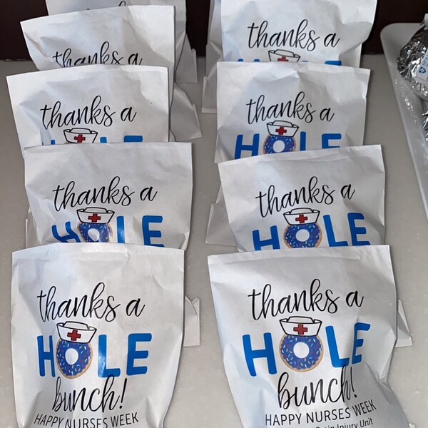 Nurses Week Donut Bags LINED - Nurses Week Gift Bags - Nurse ...