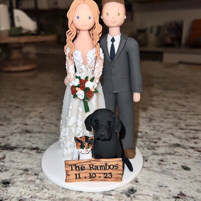 Tall Bride & Short Groom Custom Handmade Wedding Cake Topper - Etsy
