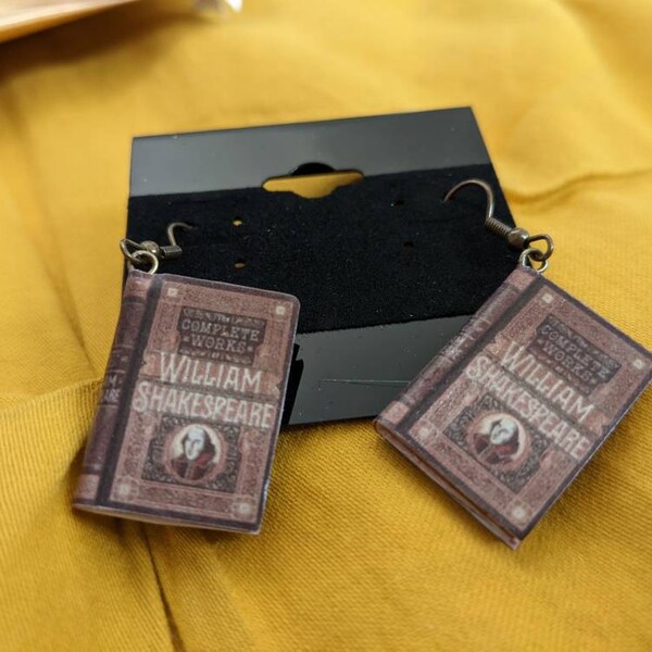 Book Earrings, Shakespeare Earrings, Comple Works of William ...