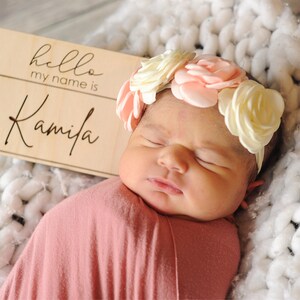 Hello My Name is Baby Name Sign Birth Announcement Sign | Etsy