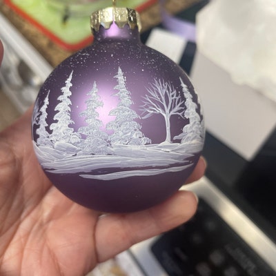 Raspberry Hand Painted Glass Christmas Ornament, Red Glass Ball, Winter ...