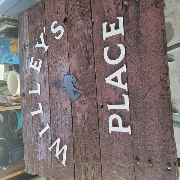 Bucking Bronc Metal Sign Cutout - Vintage Cowboy Riding Bucking Bronc ...