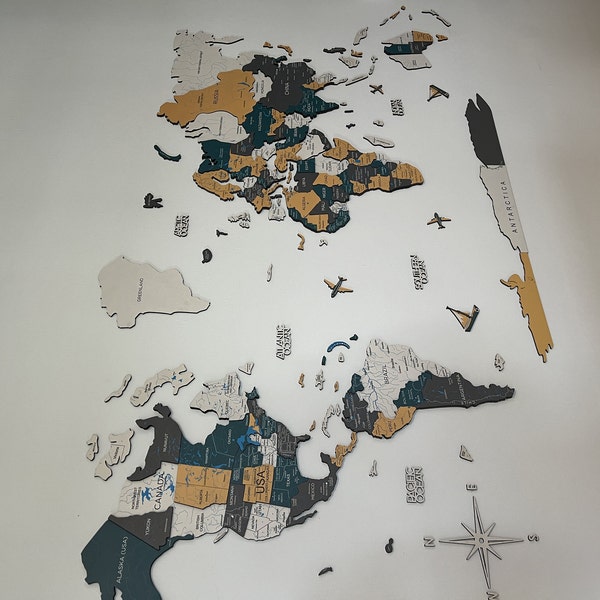 World Map Push Pin Wall Art, Travel Map Flag Push Pins, Flags Push Pins ...