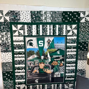 NCAA Michigan State Spartans Green & White College Logo 100% Cotton ...