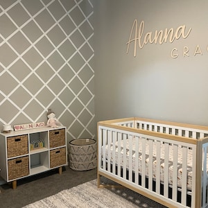 Checkered Pattern Sign Name Sign for Nursery Girl Boy - Etsy