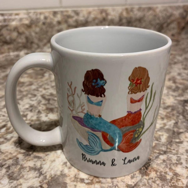Custom Mermaid Mug, Pick Your Hair Mug, Personalized Coffee Mug, Custom ...