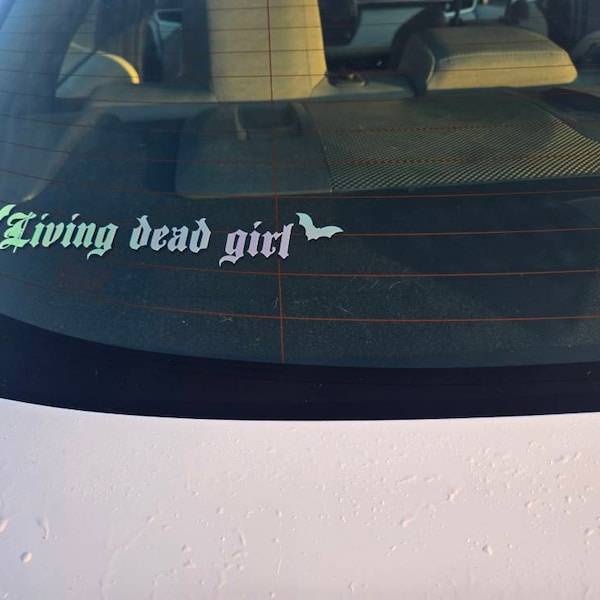 Living Dead Girl Decal, Car Decal, Spooky Car Banner, Goth Windshield ...