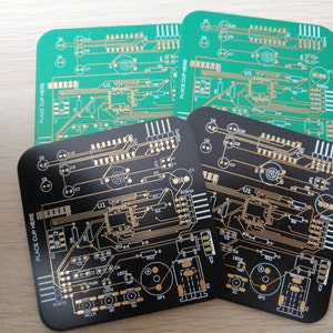 The Original: Set of 2 Coasters in Pcb-design With Gold Contacts for ...
