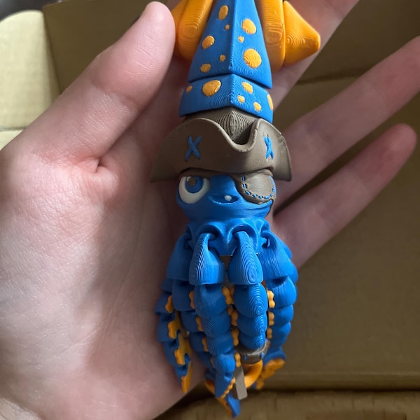 Pirate Squid | 3D Printed Articulating Flexi Fidget - Etsy