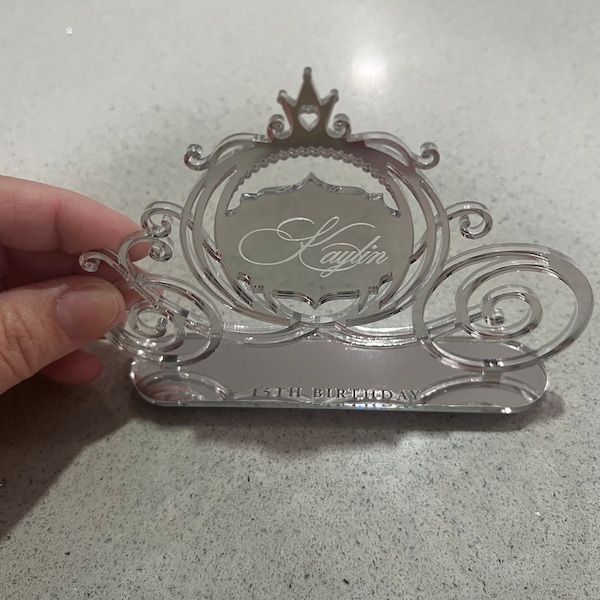 Laser Cut Engraved Crown Name Tags - Tiara Names - Acrylic Names ...