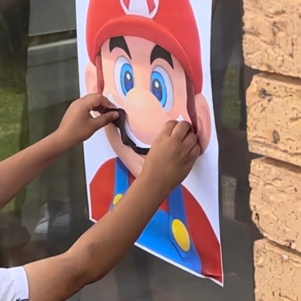 Printable Pin the Moustache on Mario Game for Kids - Interactive Party ...