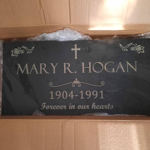 Custom Memorial Gray Slate Stone, Personalized 6x12 12x12 12x18 12x24 ...