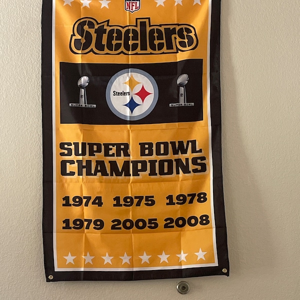 Pittsburgh Steelers Super Bowl Championship Banner Flag Wall Art - Etsy