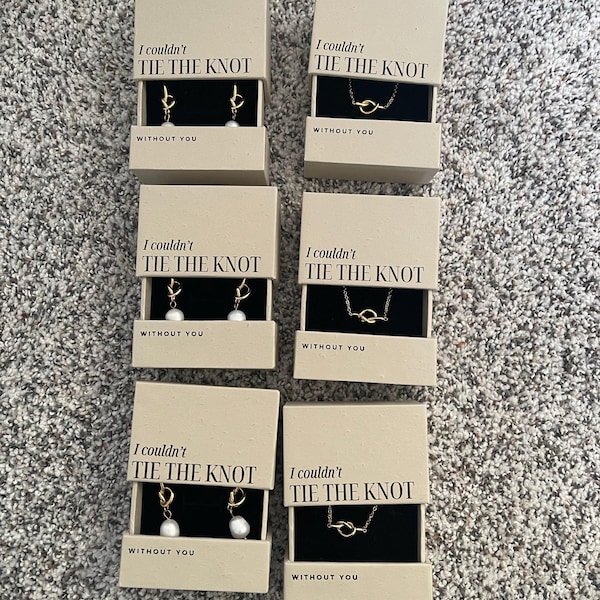 Help Me Tie the Knot Bridesmaid Gifts, Love Knot Necklace, Bridesmaids ...
