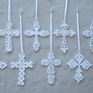FSL Filigree Cross Free Standing Lace Ornaments Machine Embroidery ...