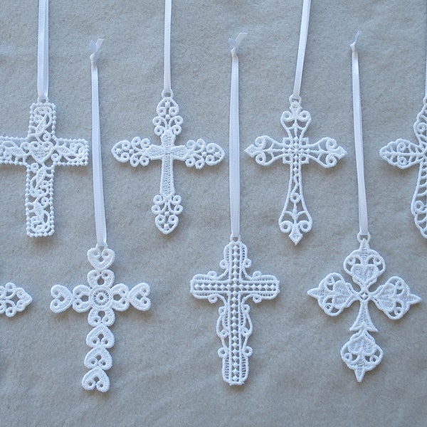 FSL Filigree Cross Free Standing Lace Ornaments Machine Embroidery ...