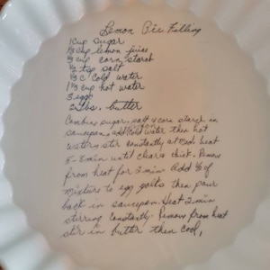 Pie Dish Personalized With Handwritten RECIPE, Photos, Display Pie Pan ...