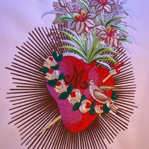 EMBROIDERY 10.3" Sacred Heart of Jesus | Catholic Religious Symbol ...