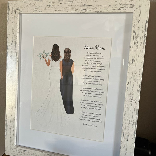 Mother of the Bride Poem From Daughter to Mom Mother of the Bride Gift ...