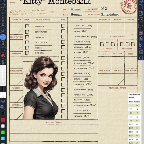 Dnd Character Sheet Divination Wizard | Dungeons and Dragons Form ...