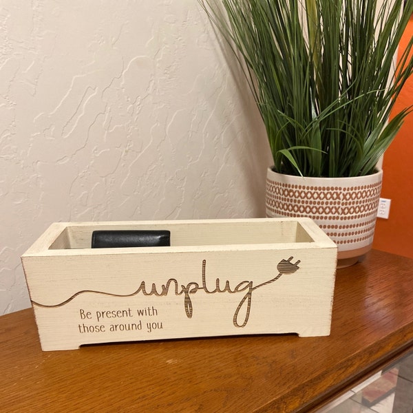 Unplug Box Electronics Holder - Personalized Family Cell Phone Box ...