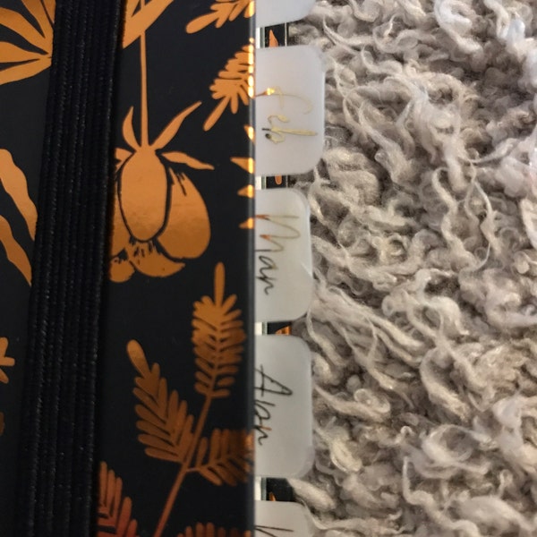 Monthly Tabs Clear Transparent Stickers | Foiled Side Tabs Stickers ...