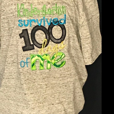Kindergarten Survived 100 Days of ME Embroidery Design 5X7 School 100 ...