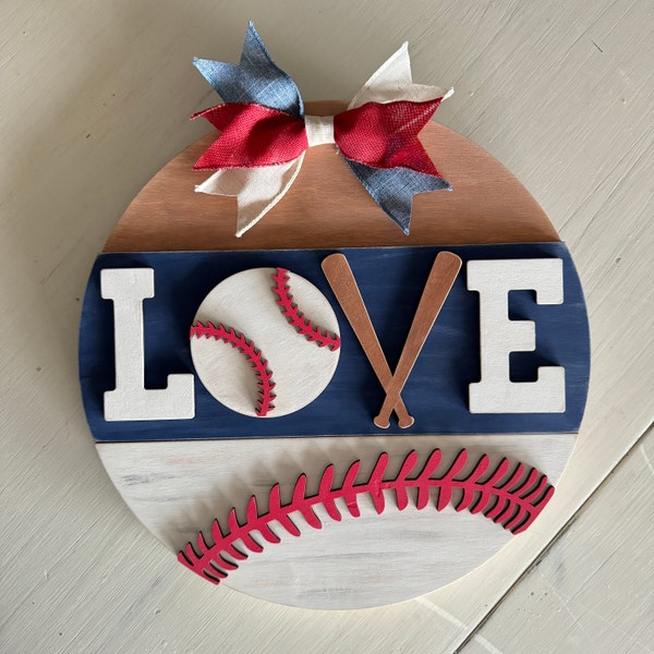 LOVE Baseball Softball Sign, Digital Download, Round Door Hanger Svg ...