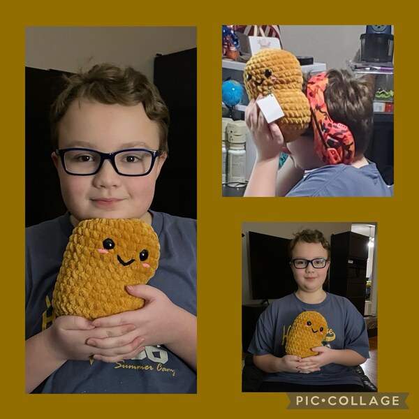 Emotional Support Chicken Nugget, Crocheted Nugget Plush, Gift for ...