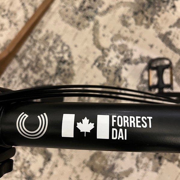 Bike Name Decal Custom Sticker With Canada Flag | Bicycle Frame Decal ...